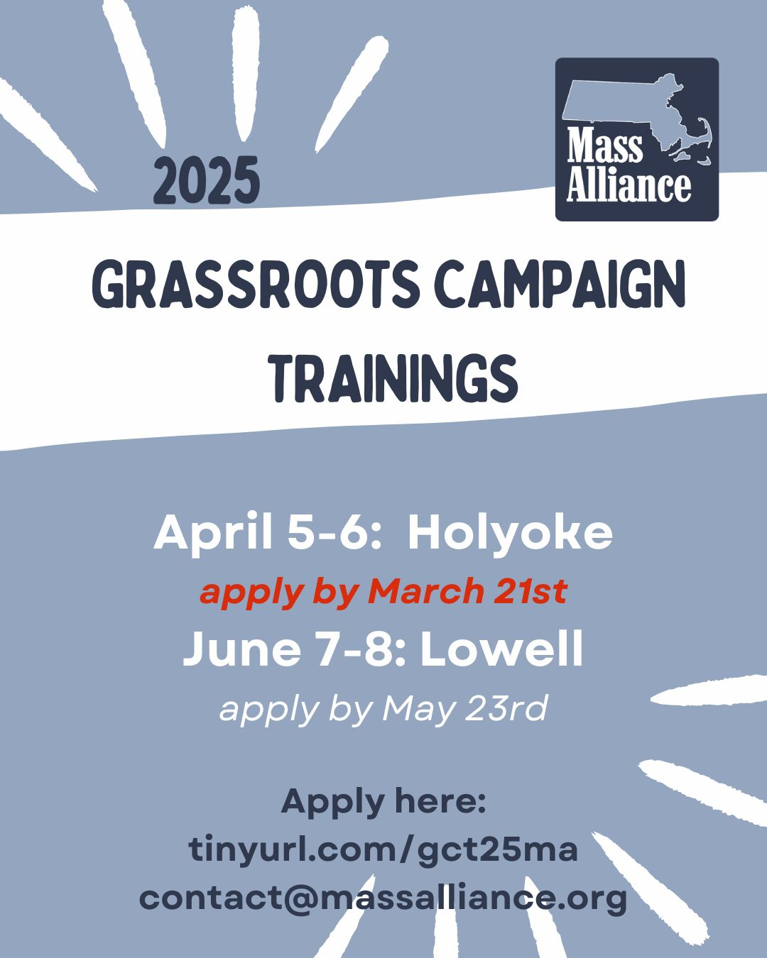 Grassroots Campaign Training – One Down, Two More to Go – Mass Alliance